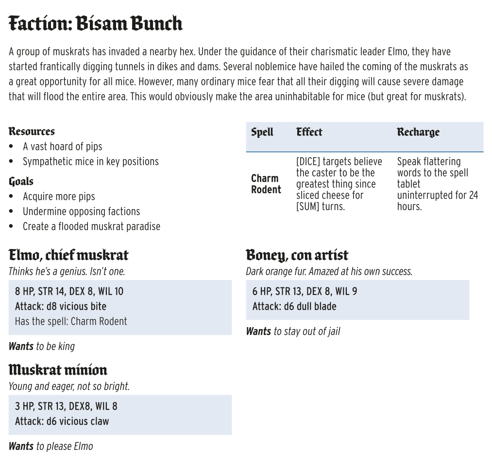 NPCs for Mausritter - Mausritter Library